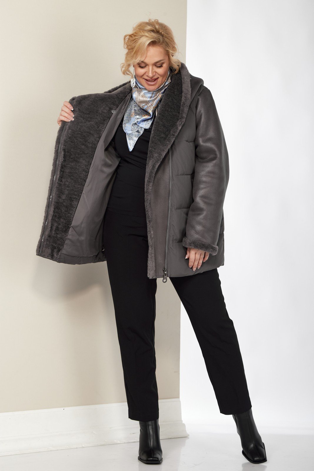 Куртка 2132 графит Shetti купить в интернет магазине Велесмода